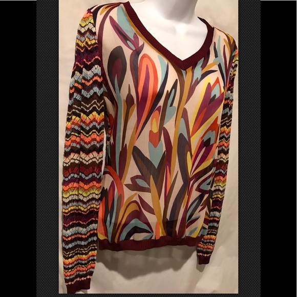 Missoni | Tops | Missoni Target Nwot Chevron Blouse Sweater Sheer ...
